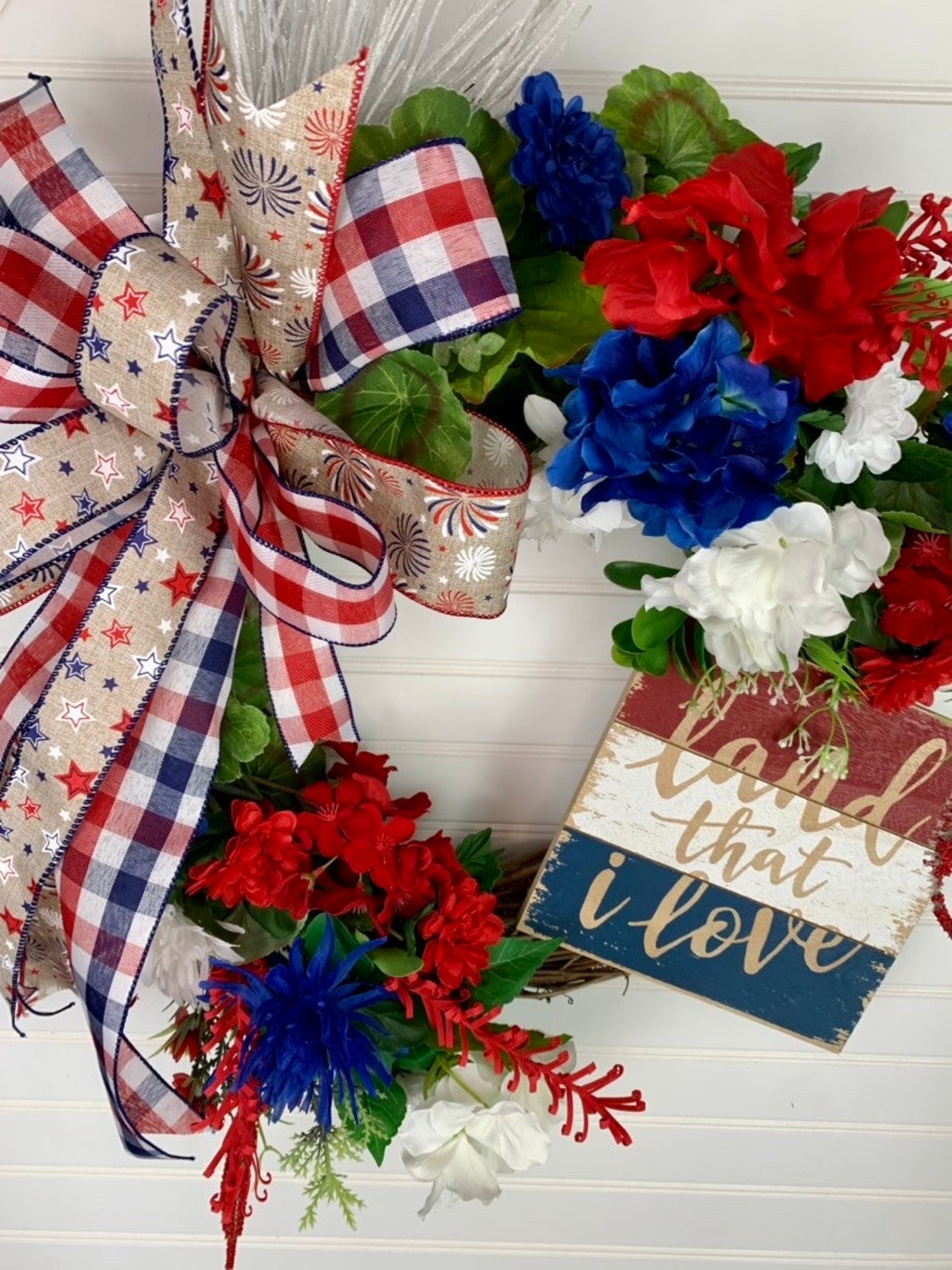 Proud to Be an American Wreath Patriotic Day Décor Patriotic - Etsy