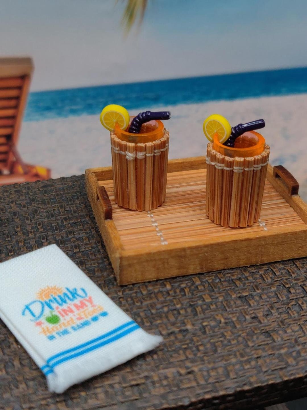 Set of Two-miniature Tropical Drink Glasses - 1:12 Scale - Etsy