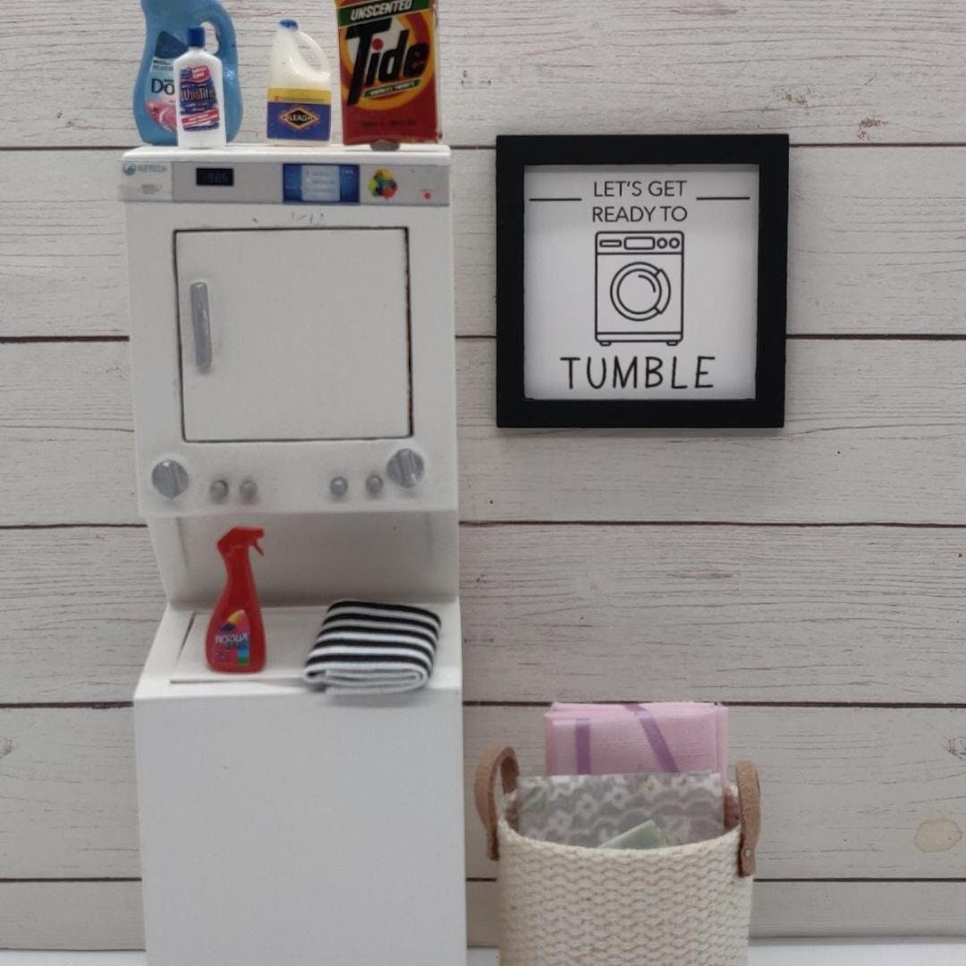 Dollhouse Miniature Framed Laundry Wall Art - Etsy