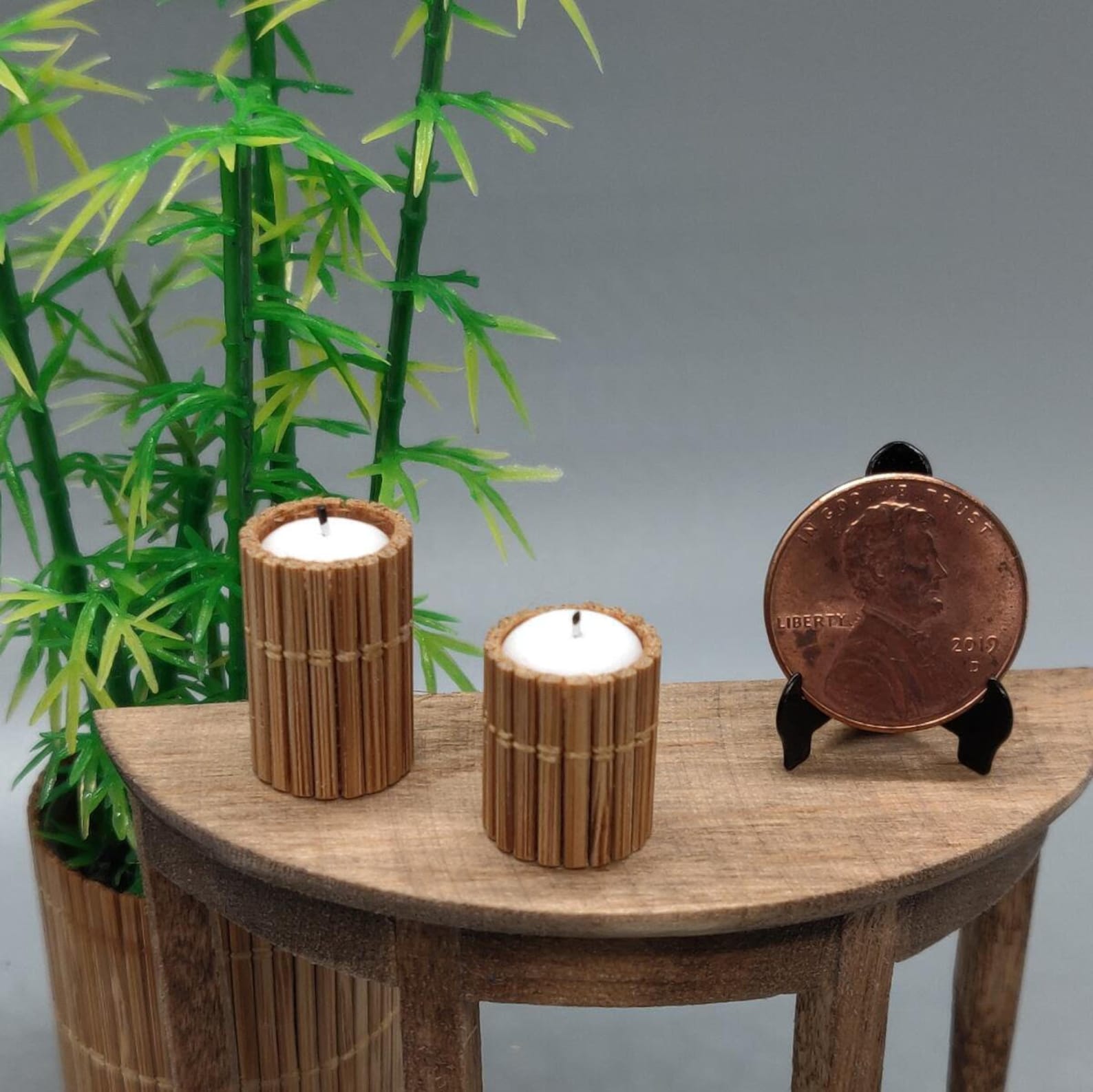 Dollhouse Miniature Tropical/beach/tiki Bamboo Candle Set - Etsy