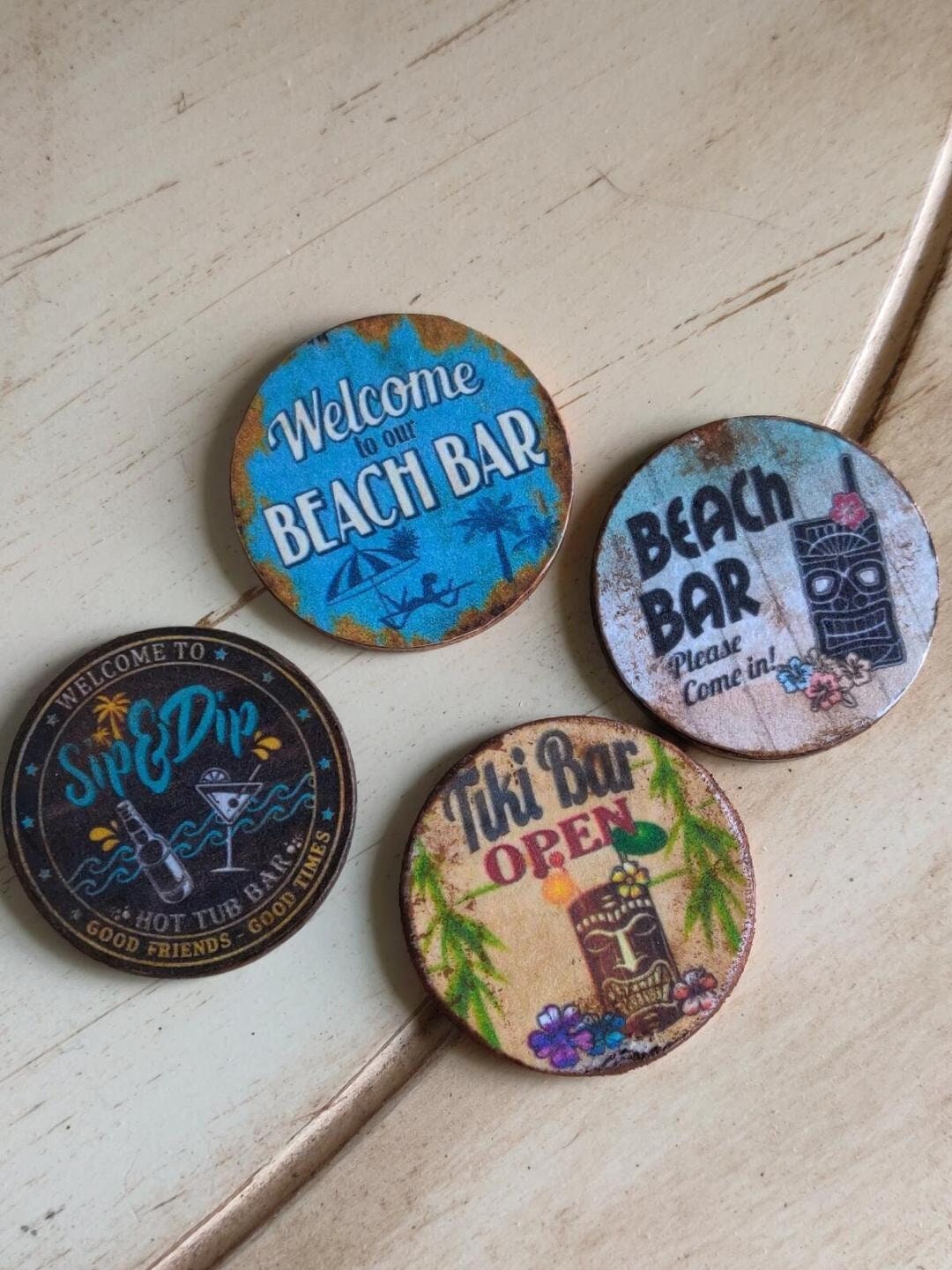 Miniature Beach Wall Art/ Dollhouse Beach Bar Signs/ 1:12 Beach Drink ...