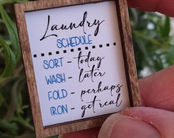 Dollhouse Miniature Framed Laundry Wall Art - Etsy