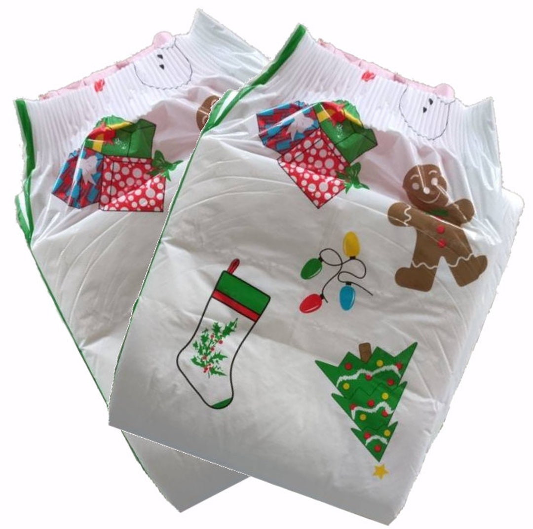 Adult Printed Christmas Diapers Oodzoo Boodzoo Medium 2840 ABDL Sample ...