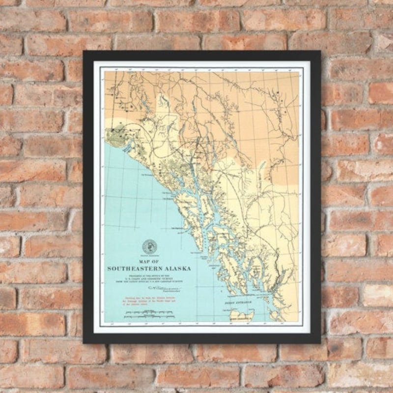 Map of Southeast Alaska - Etsy