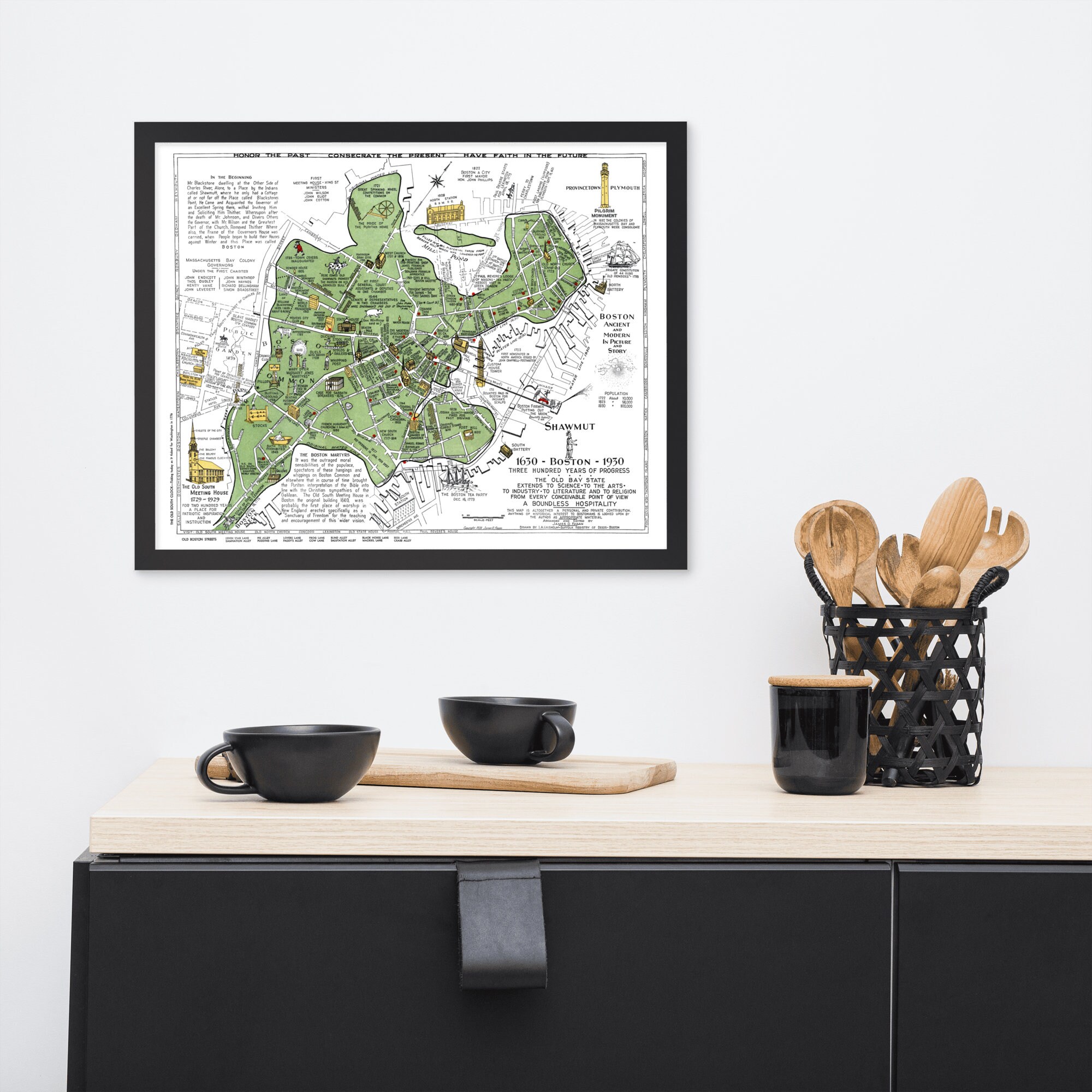 1928 Boston Map Print, Shawmut, Restored Historic Wall Art - Etsy