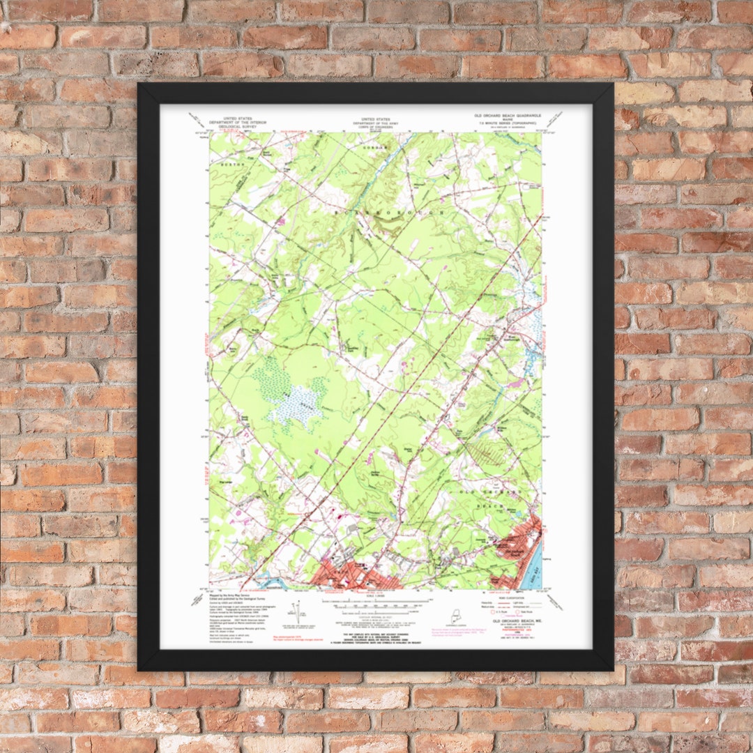 1956 Old Orchard Beach Map, Saco, Scarborough Maine Map - 16x20 - Etsy