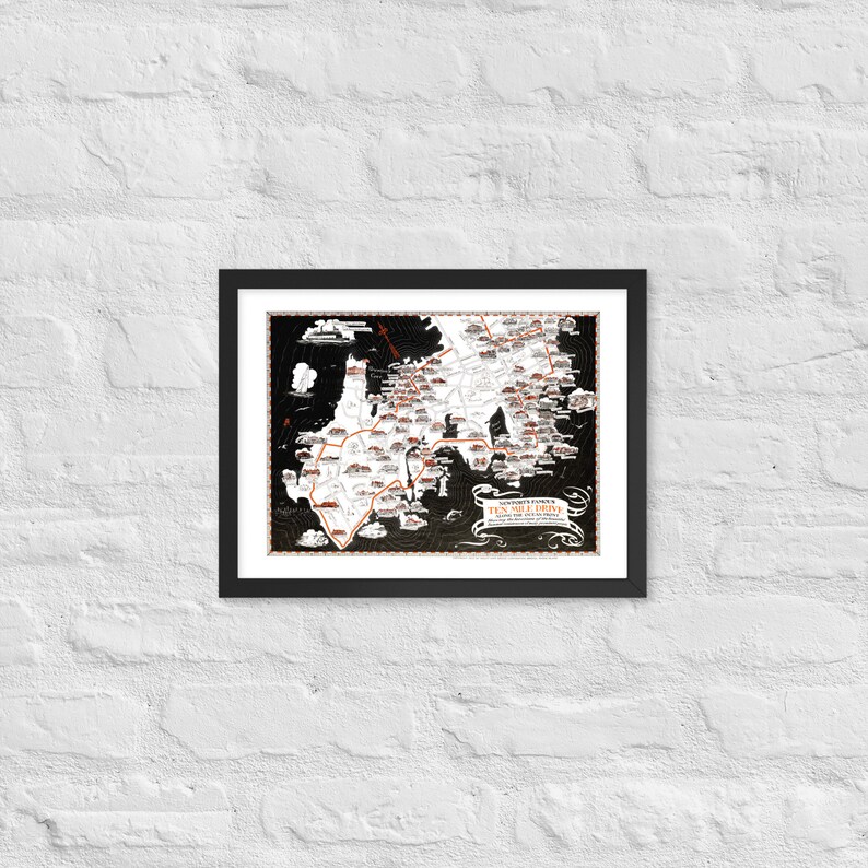 Newport Rhode Island Map Print | 1933 Ten Mile Drive, Mansions - Etsy