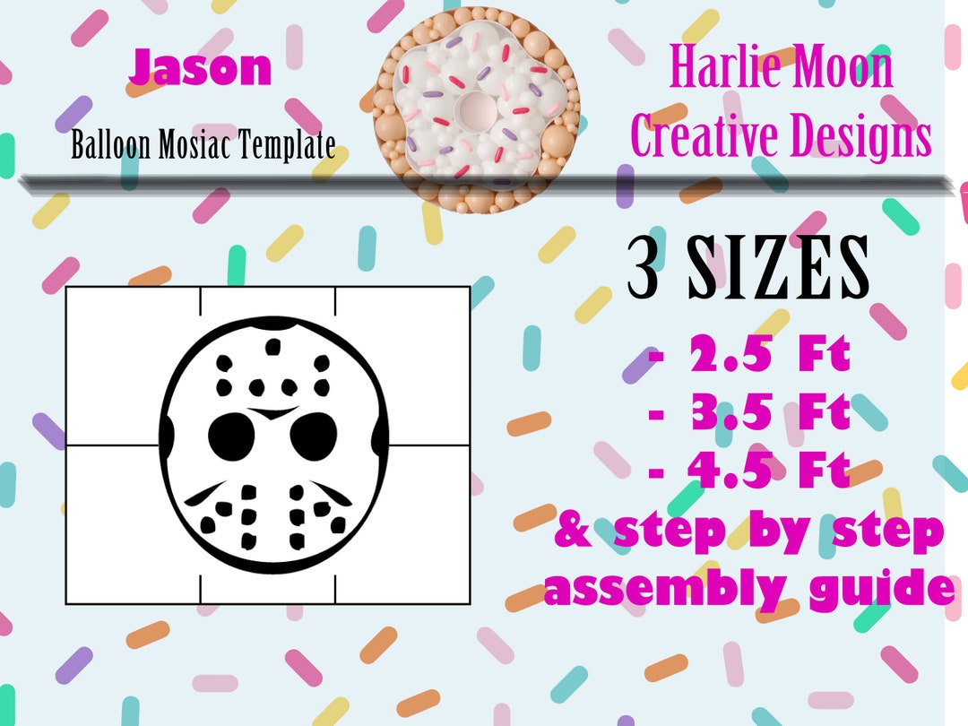 Jason | Voorhees | Mask | Balloon Template | 2.5ft, 3.5ft, and 4.5ft ...