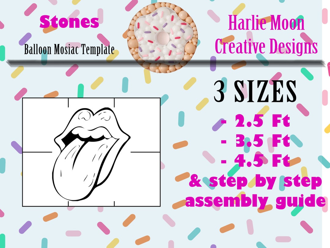 Rolling Stones | Tongue | Balloon Template | 2.5ft, 3.5ft, and 4.5ft ...
