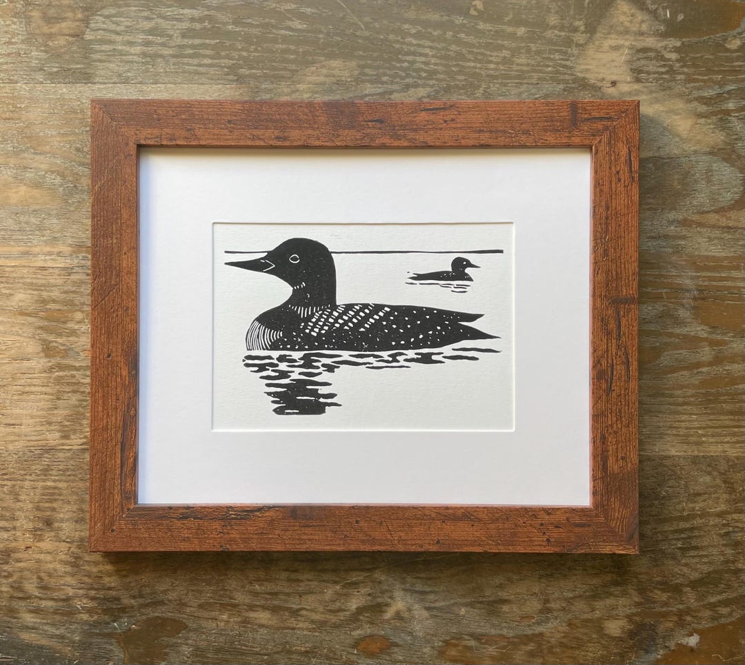 Loon Linocut Print - Etsy