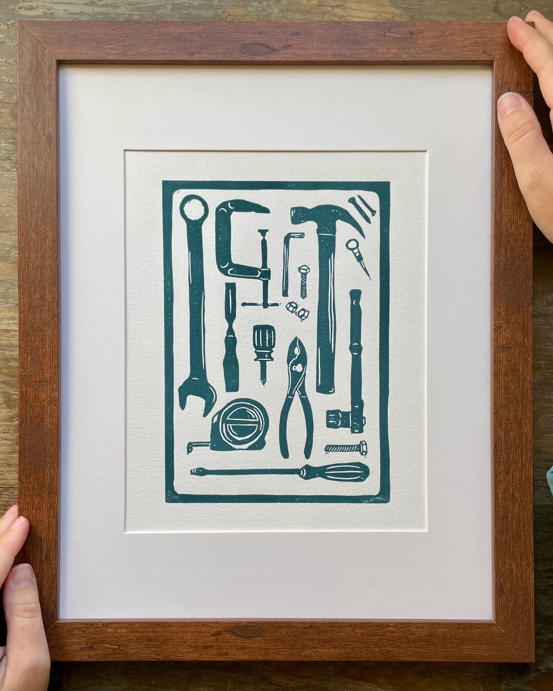 Tools Linocut Print - Etsy