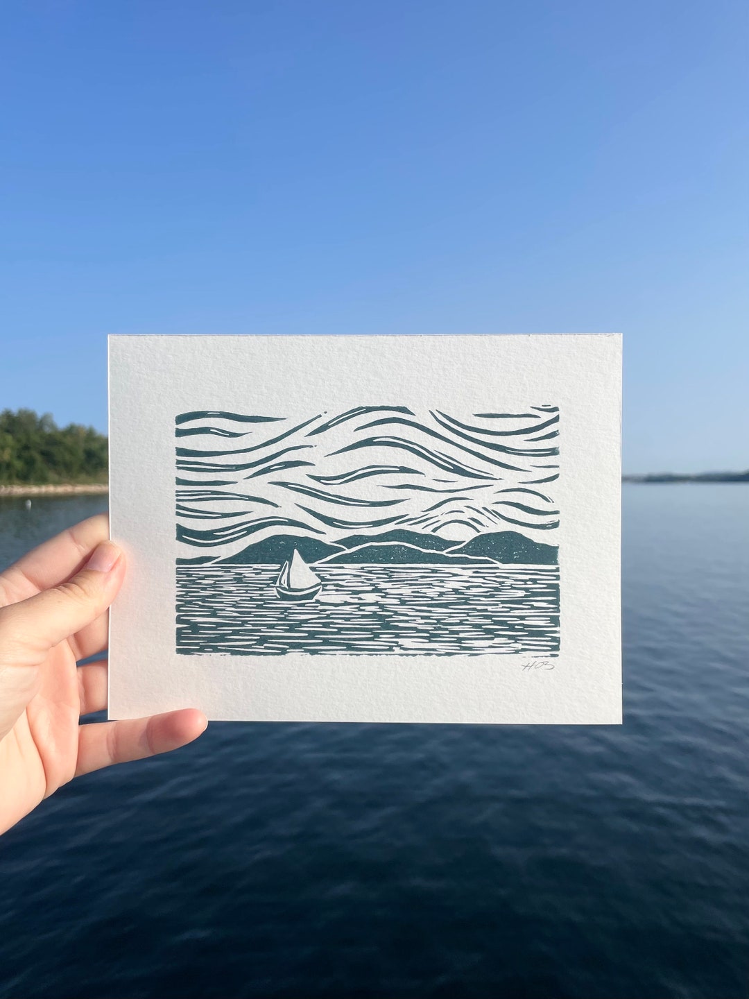 Gaff Rigged Sailboat Handmade Print - Etsy