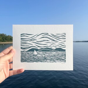 Gaff Rigged Sailboat Handmade Print - Etsy