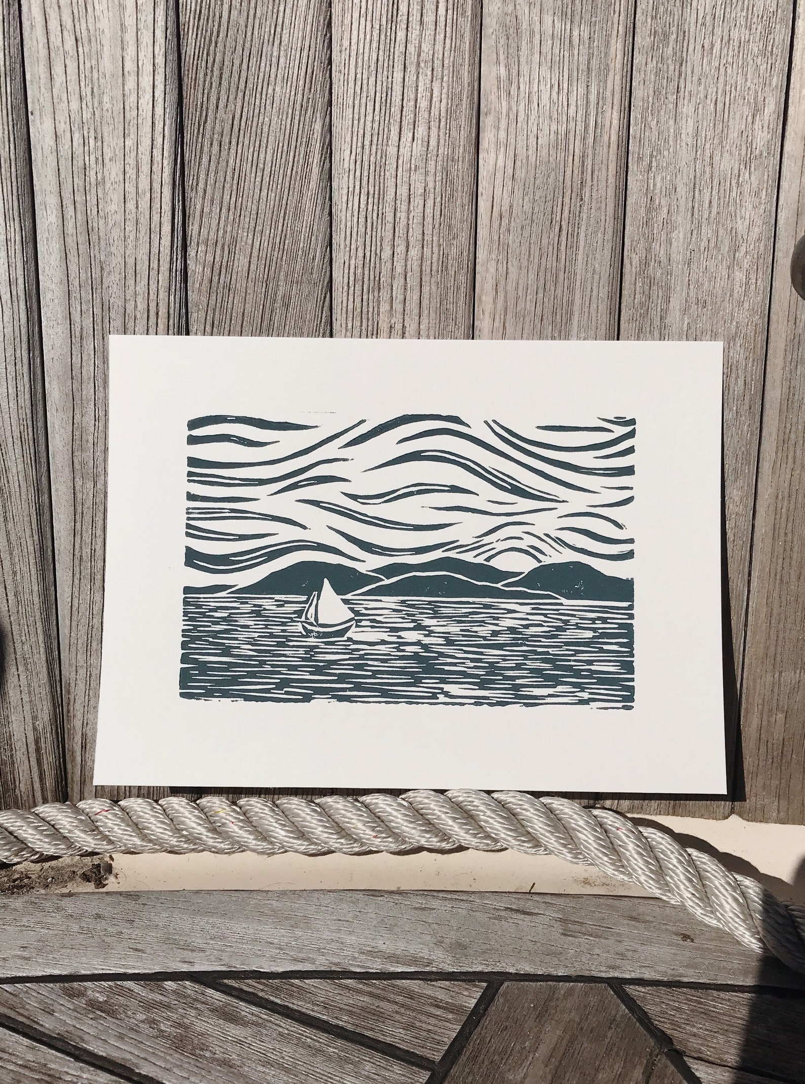 Gaff Rigged Sailboat Handmade Print - Etsy