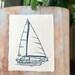 Sailboat Linocut on Handmade Paper - Etsy