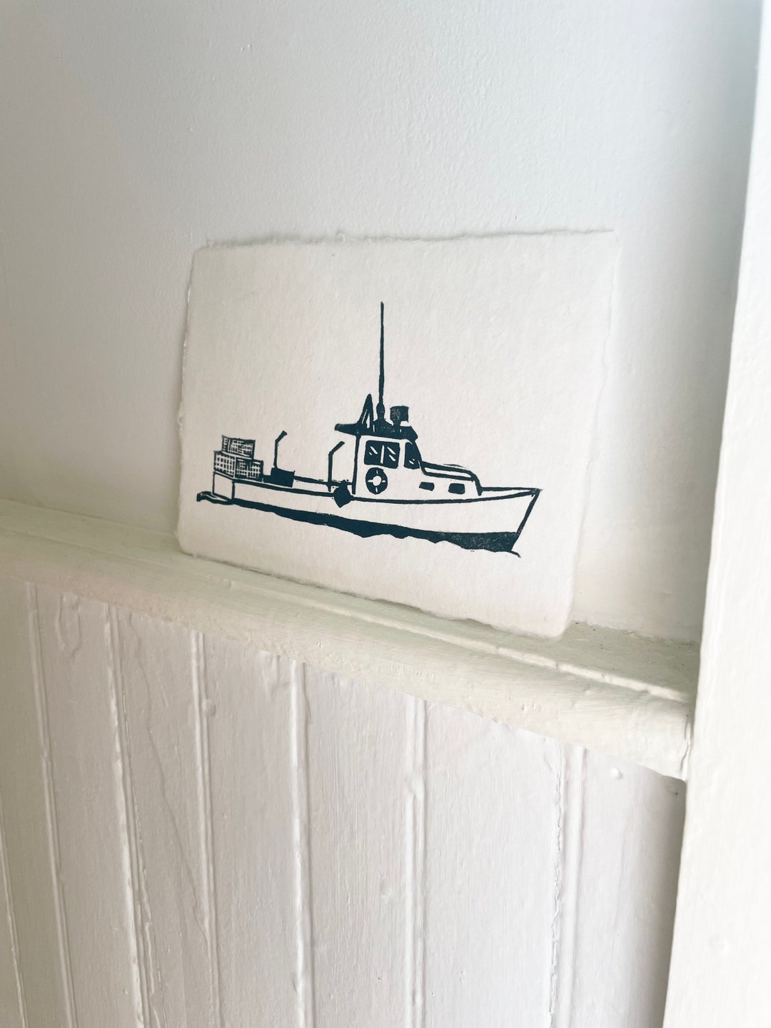 Lobster Boat Handmade Linocut Print - Etsy
