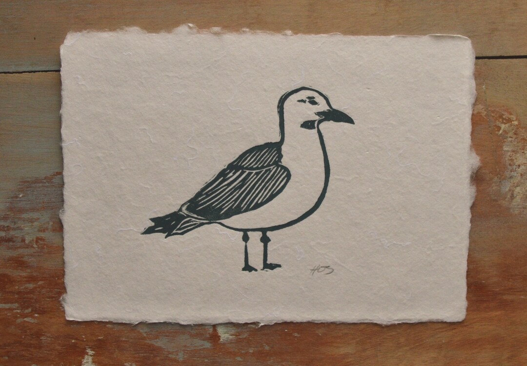 Seagull Handmade Print - Etsy