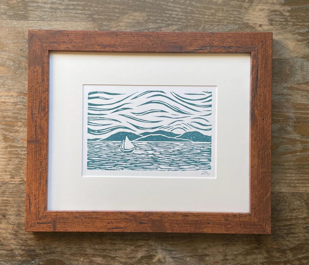 Gaff Rigged Sailboat Handmade Print - Etsy