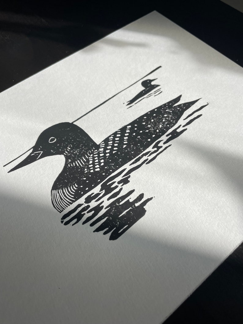 Loon Linocut Print - Etsy