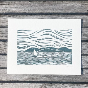 Gaff Rigged Sailboat Handmade Print - Etsy
