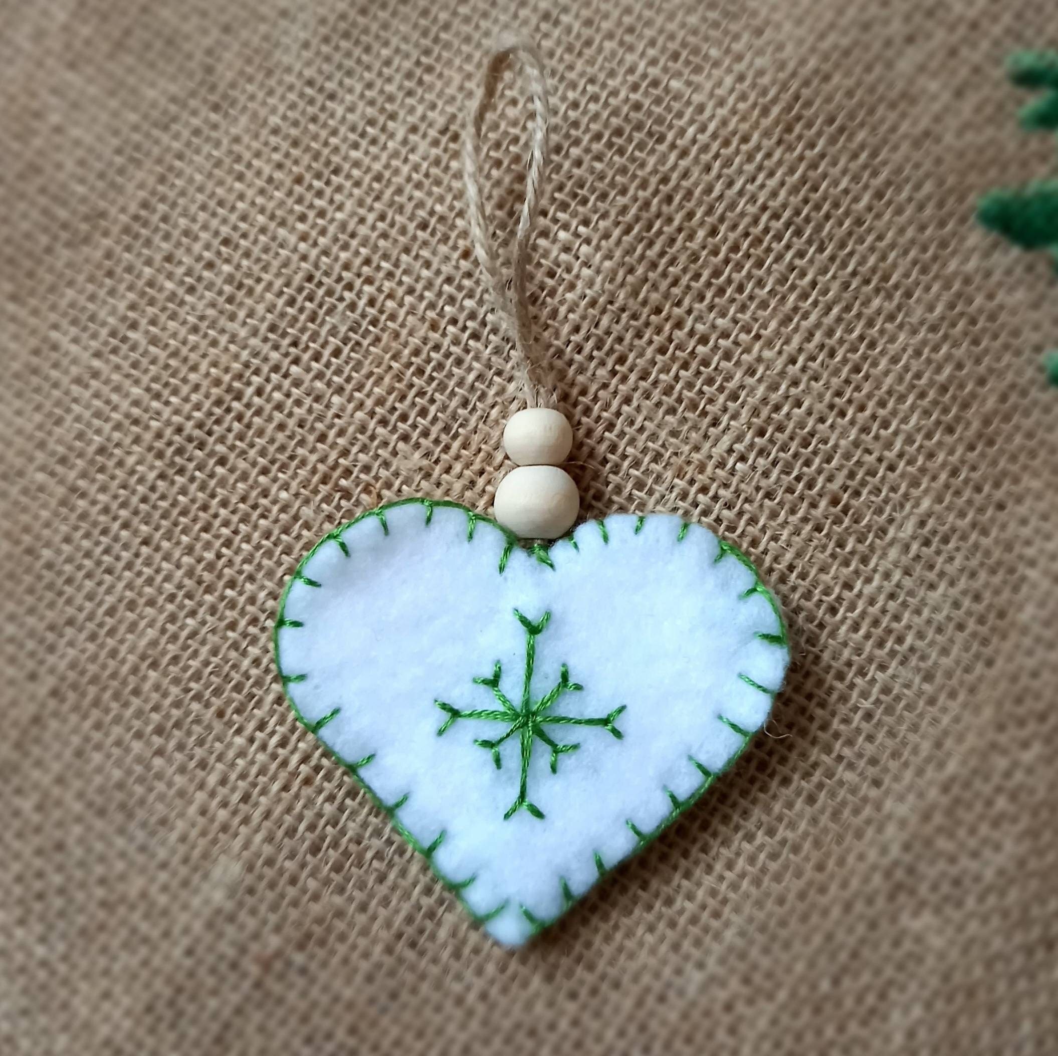 Felt Handstitched Snowflake Decoration - Etsy