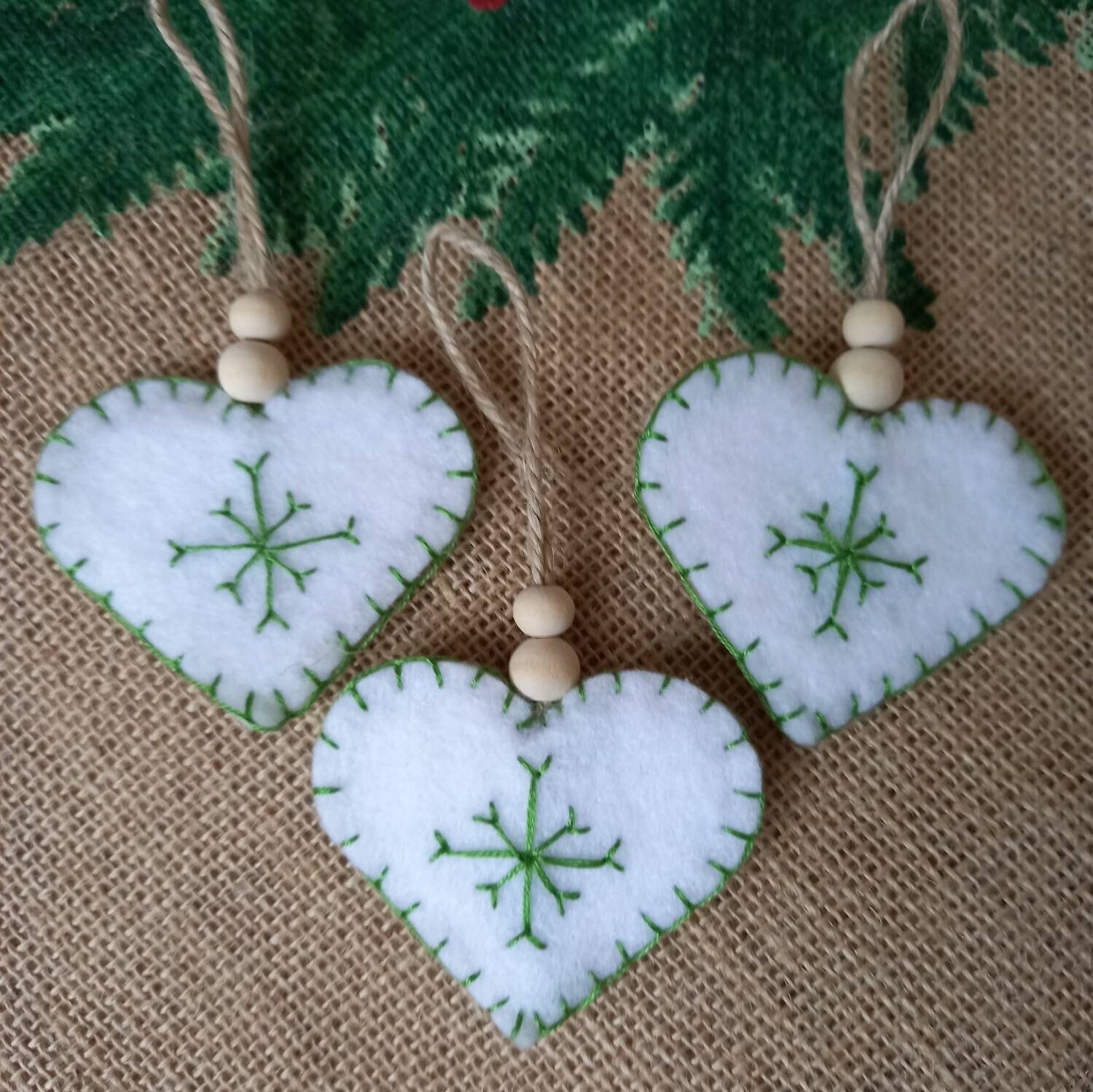 Felt Handstitched Snowflake Decoration - Etsy