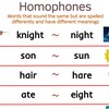 What is a "homophone" Educational Chart for Kids- Parts of Speech ...