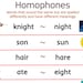 What is a "homophone" Educational Chart for Kids- Parts of Speech ...