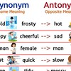 Synonym/ Antonym Educational Chart for Kids Parts of Speech digital Download - Etsy Canada