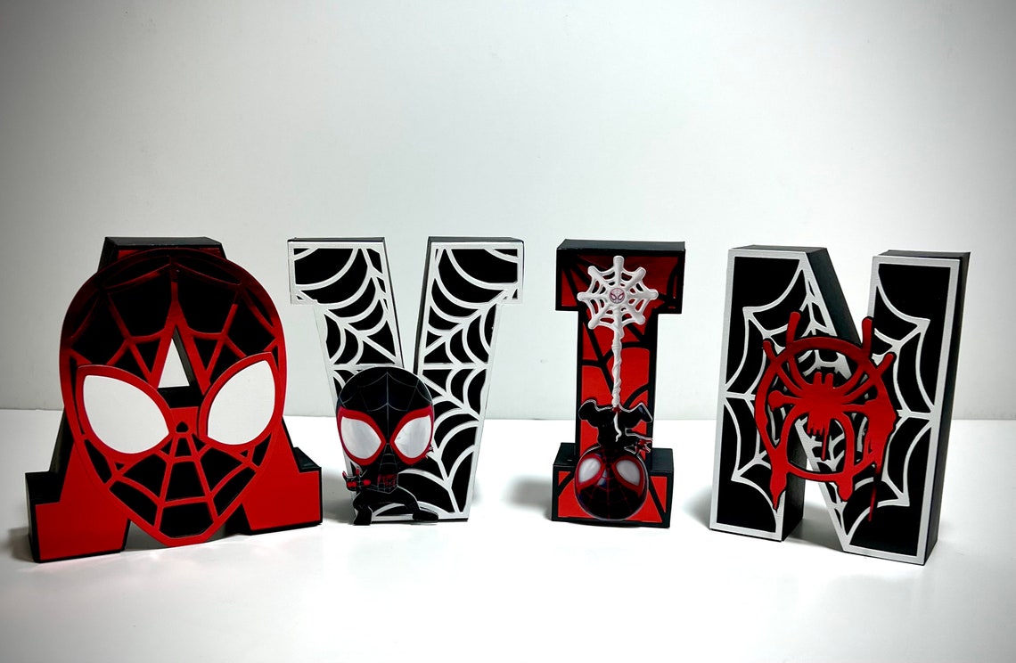 3D Letters Miles Morales/spin Themed Party & Room Decoration - Etsy