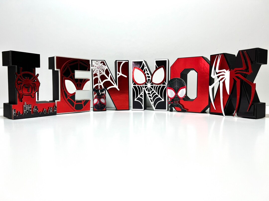 3D Letters Miles Morales/spin Themed Party & Room Decoration - Etsy