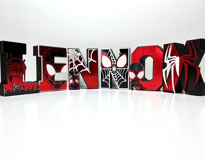 3D Letters Miles Morales/spin Themed Party & Room Decoration - Etsy