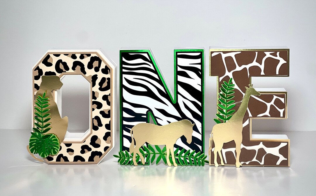 3D Letters Wild One Safari Themed Party & Room Decoration - Etsy