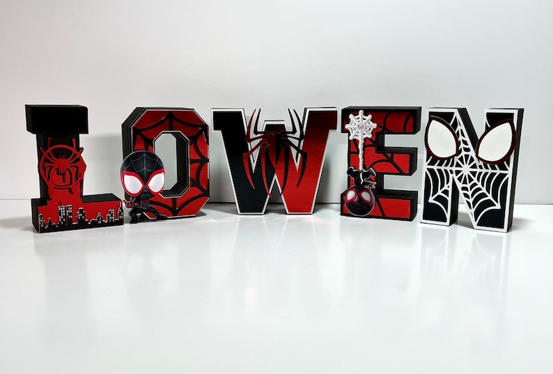 3D Letters Miles Morales/spin Themed Party & Room Decoration - Etsy