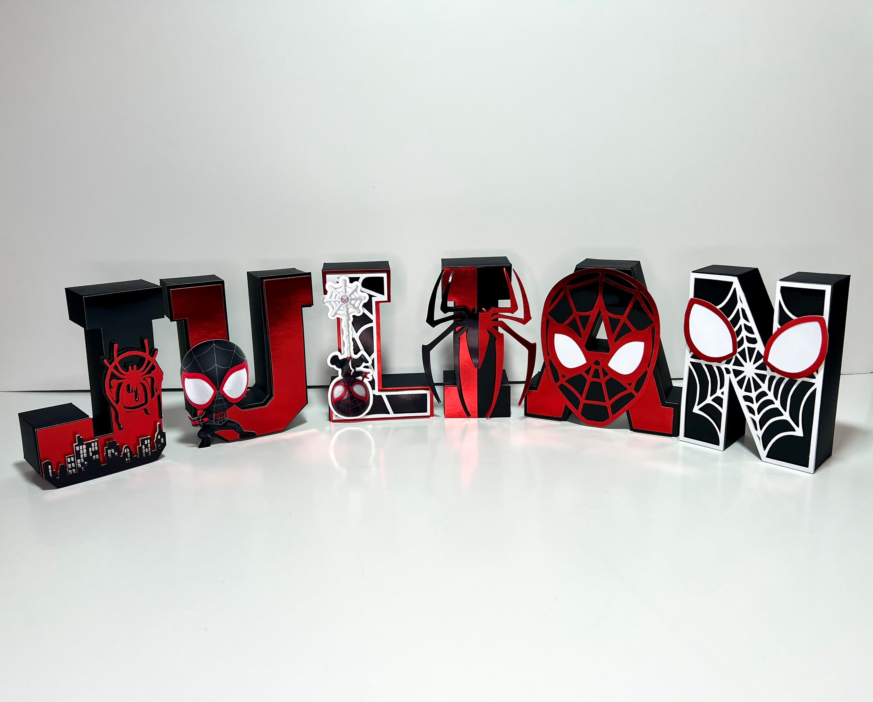 3D Letters Miles Morales/spin Themed Party & Room Decoration - Etsy