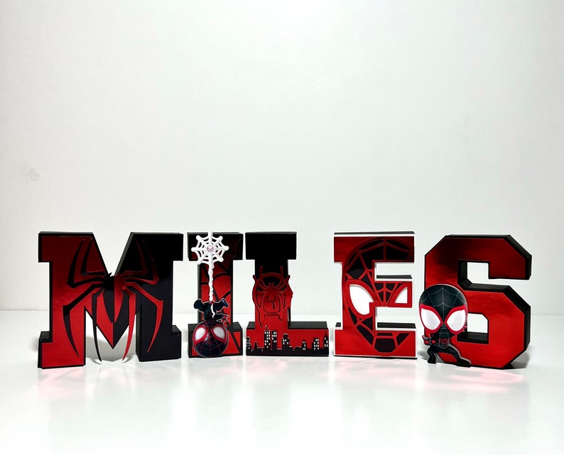 3D Letters Miles Morales/spin Themed Party & Room Decoration - Etsy