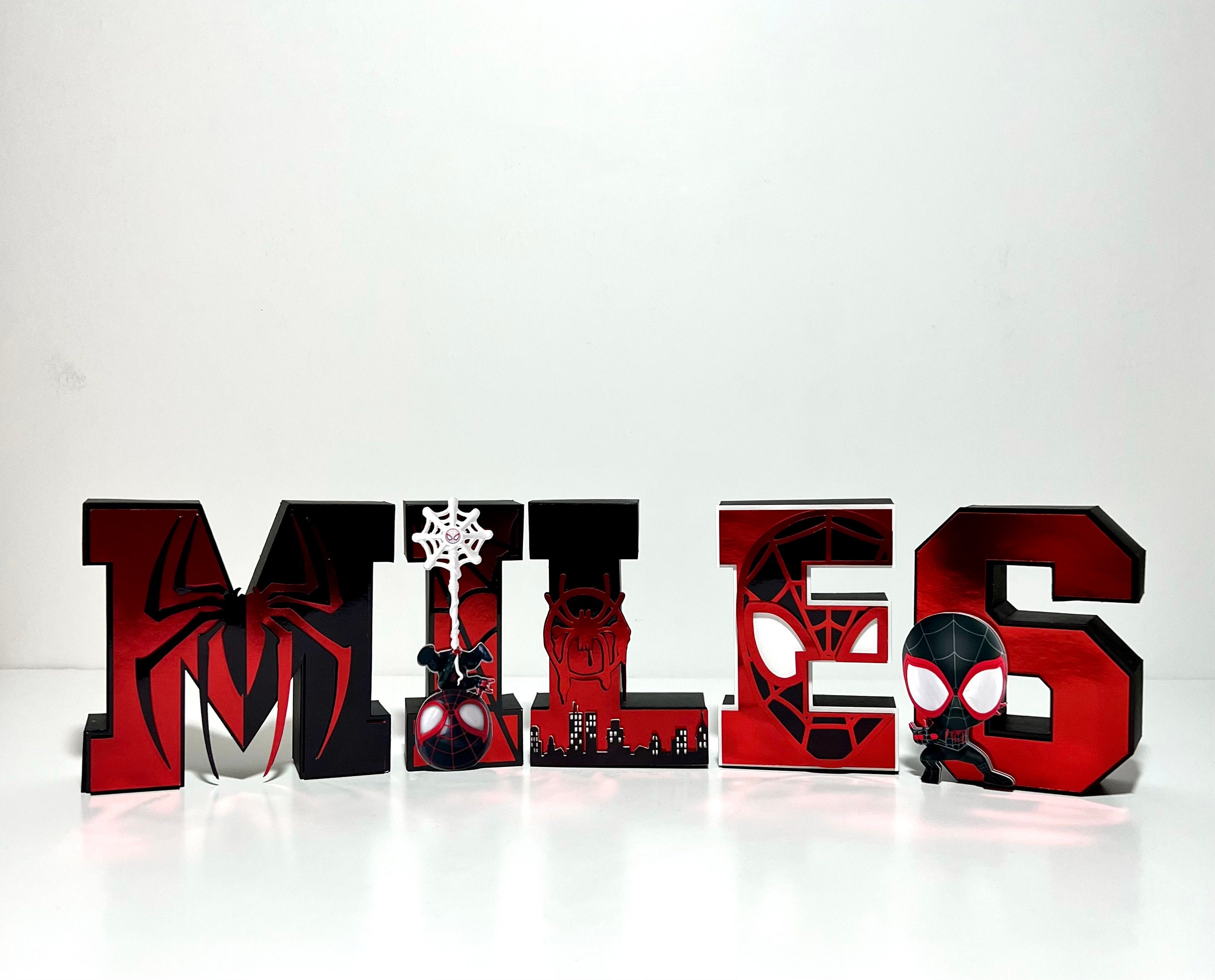 3D Letters Miles Morales/spin Themed Party & Room Decoration - Etsy