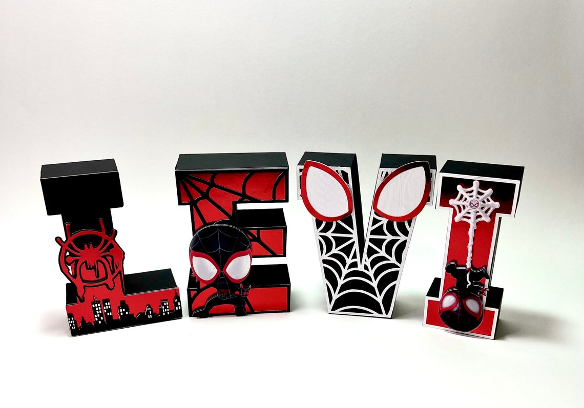3D Letters Miles Morales/spin Themed Party & Room Decoration - Etsy