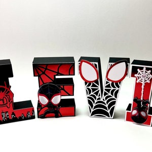 3D Letters Miles Morales/spin Themed Party & Room Decoration - Etsy