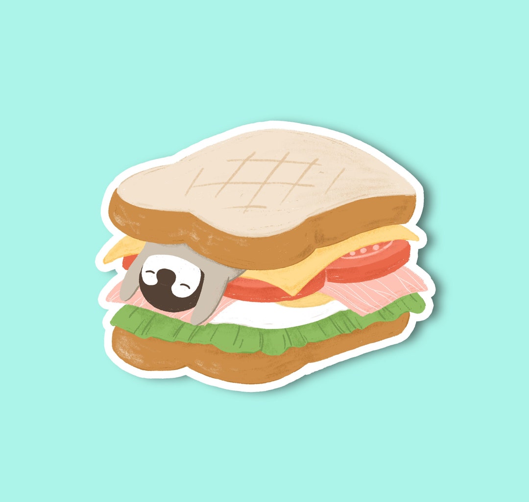 Vinyl Sticker: Penguin Sandwich | Die Cut Sticker | Cute Illustration ...