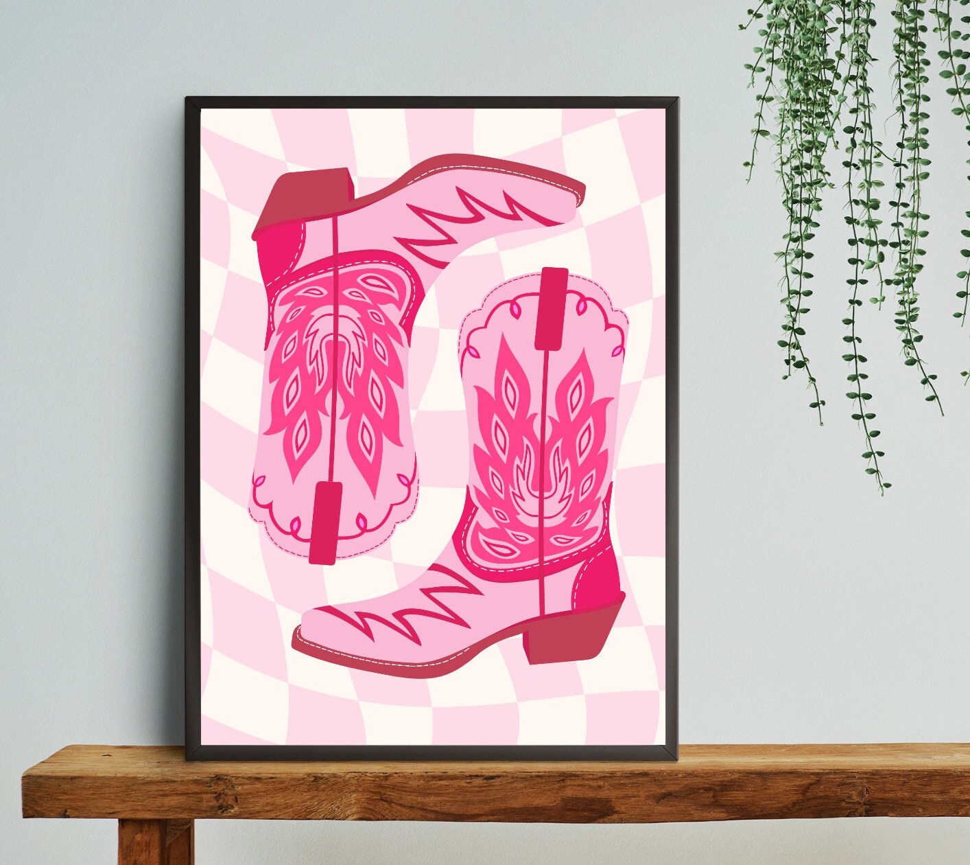 Pink Cowboy Boots Print, Digital Download, Cowboy, Cowgirl, Cowboy ...