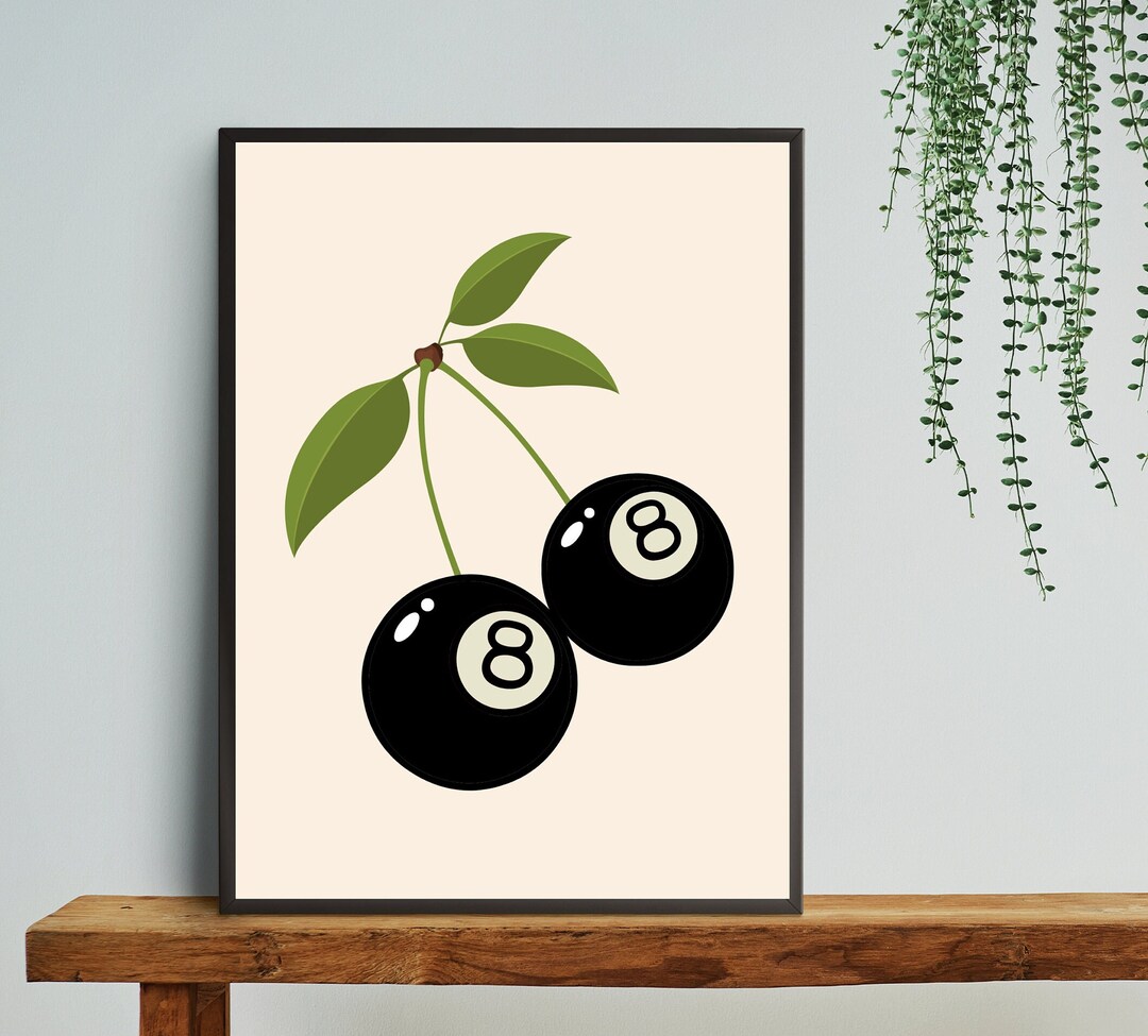 Black Magic 8 Ball Cherry Print, Digital Download, Retro Print, Gallery ...