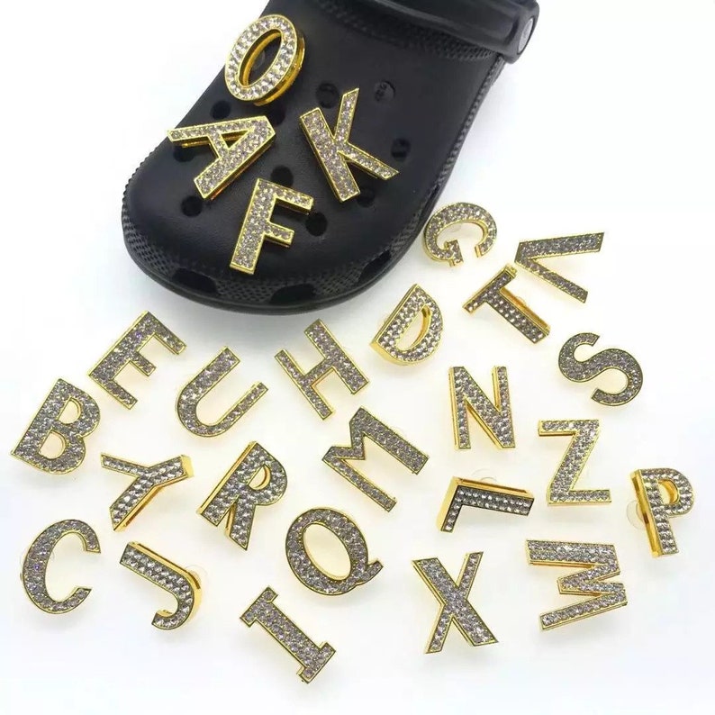 Bling Letter Clog Charms Rhinestone Charms for Crocs - Etsy