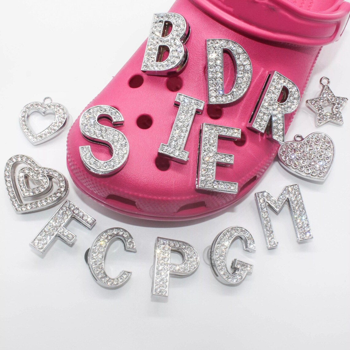 Bling Letter Clog Charms Rhinestone Charms for Crocs - Etsy