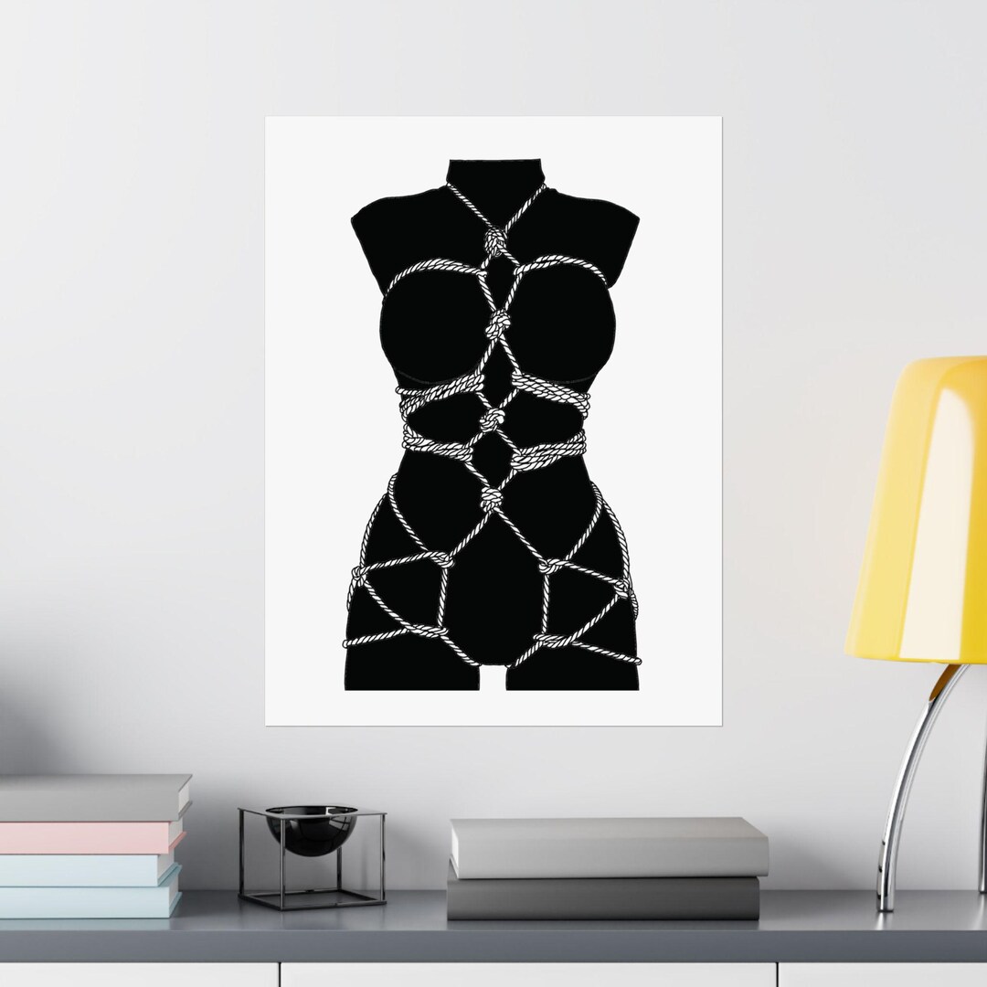 Shibari Torso Poster Erotic Wall Art, Sensual Bondage Decor, BDSM ...