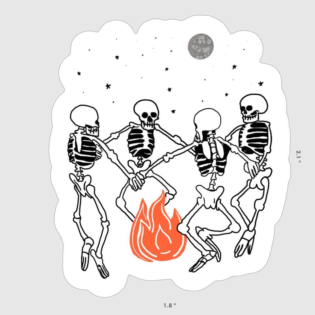 Dancing Skeletons Sticker Aesthetic Stickers, Vinyl Sticker, Laptop ...