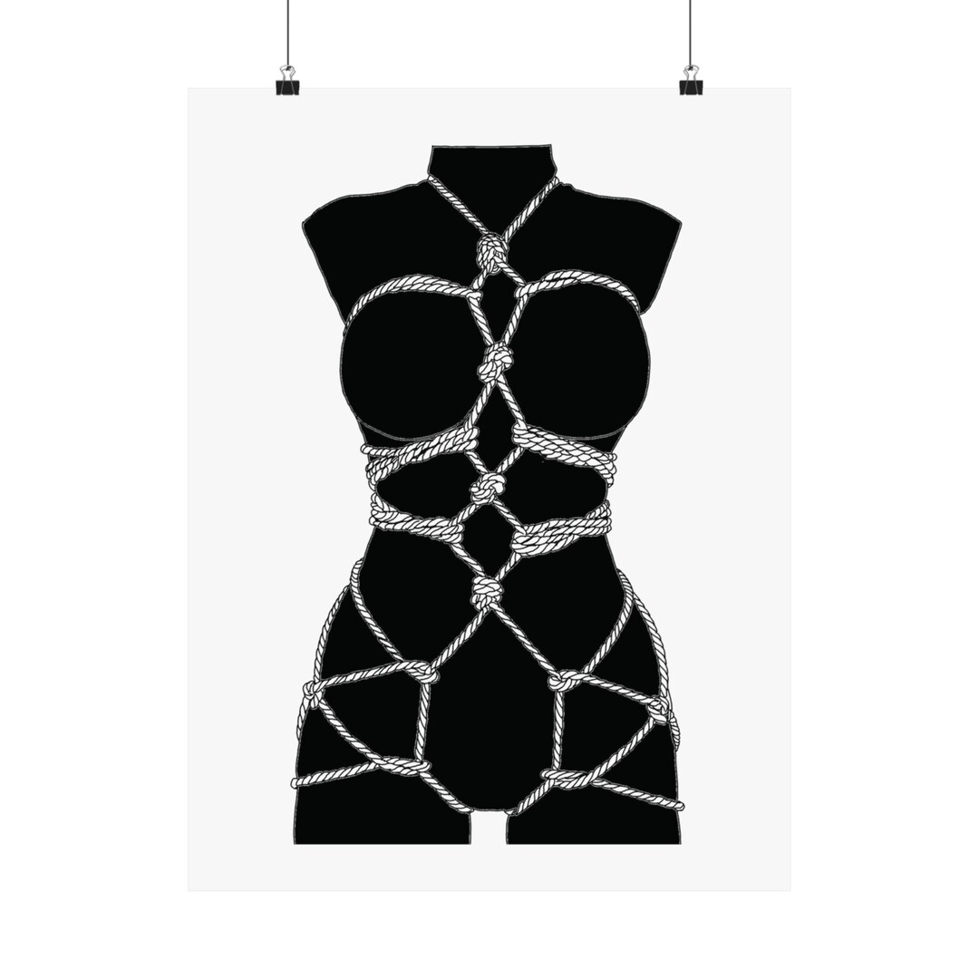 Shibari Torso Poster Erotic Wall Art, Sensual Bondage Decor, BDSM Fantasy Print, Kinky Home ...