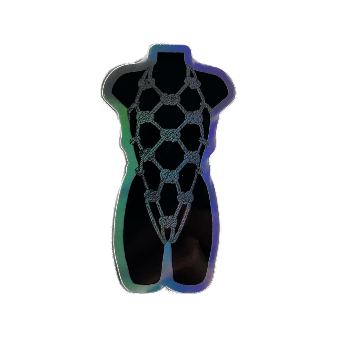 Holographic Shibari Torso Sticker 3-pack Unique Bondage Art, Erotic ...