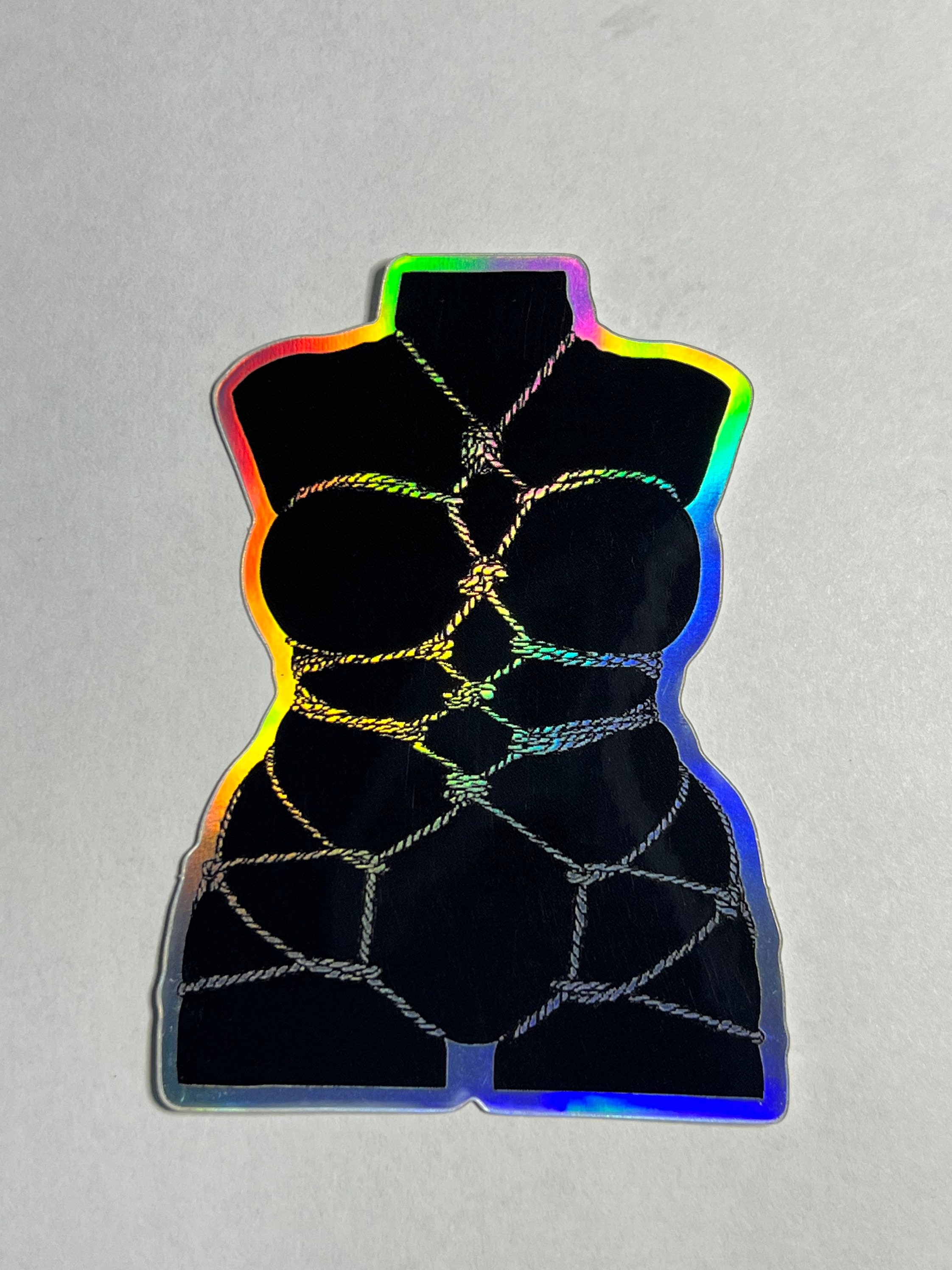 Holographic Shibari Torso Sticker 3-pack Unique Bondage Art, Erotic ...