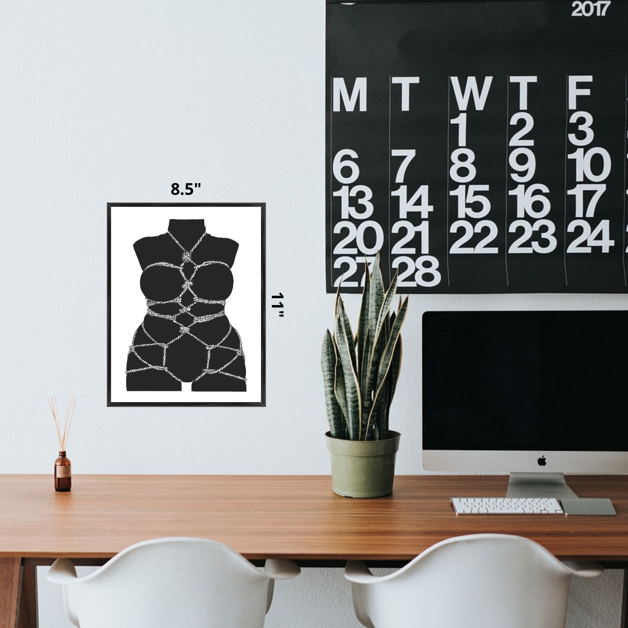 Curvy Bondage Shibari Torso Wall Decor - 8.5" X 11" In - Etsy